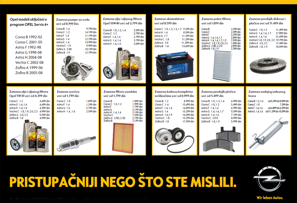 Opel Servis Plus – Posebna ponuda za vozila starija od 4 godine ...